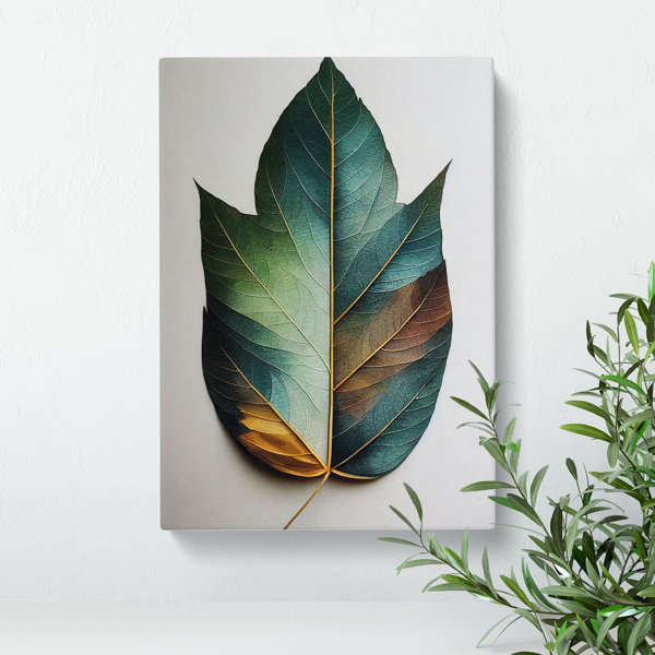 Marlow Home Co. Painted Leaf No.2 - Wrapped Canvas Print | Wayfair.co.uk